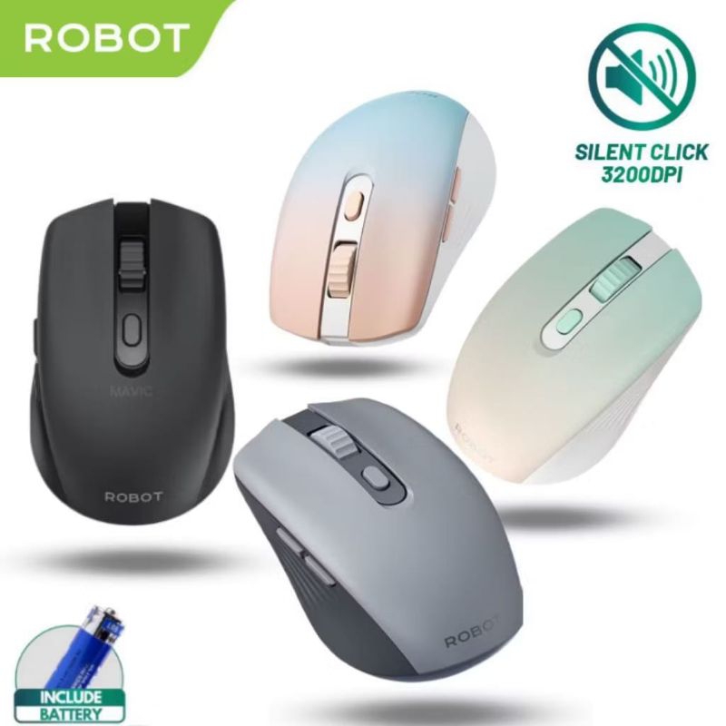 Jual Mouse Robot M370 Silent Click Mouse Wireless 3200 DPI ORIGINAL ...