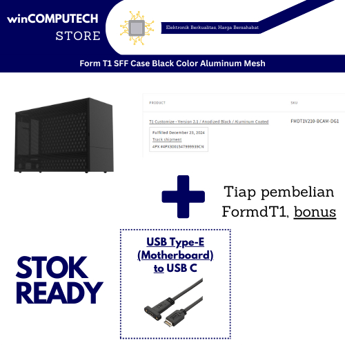 Jual Formd T1 V2.1 Black SFF Mini ITX Case PC 3 Slot GPU Alumunium Mesh ...