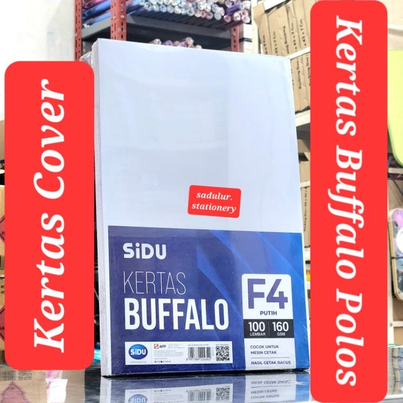 Jual Kertas Cover Buffalo sidu Polos Warna Putih Kertas BC 160gsm Folio ...