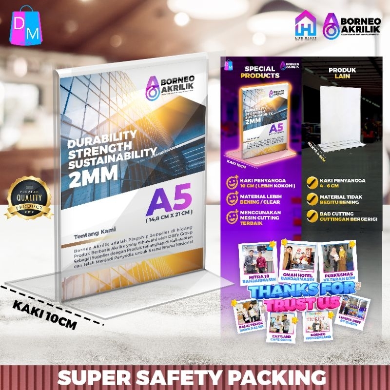 Jual STANDING AKRILIK A5 KAKI 10CM TENT HOLDER AKRILIK MEDIA PROMOSI ...