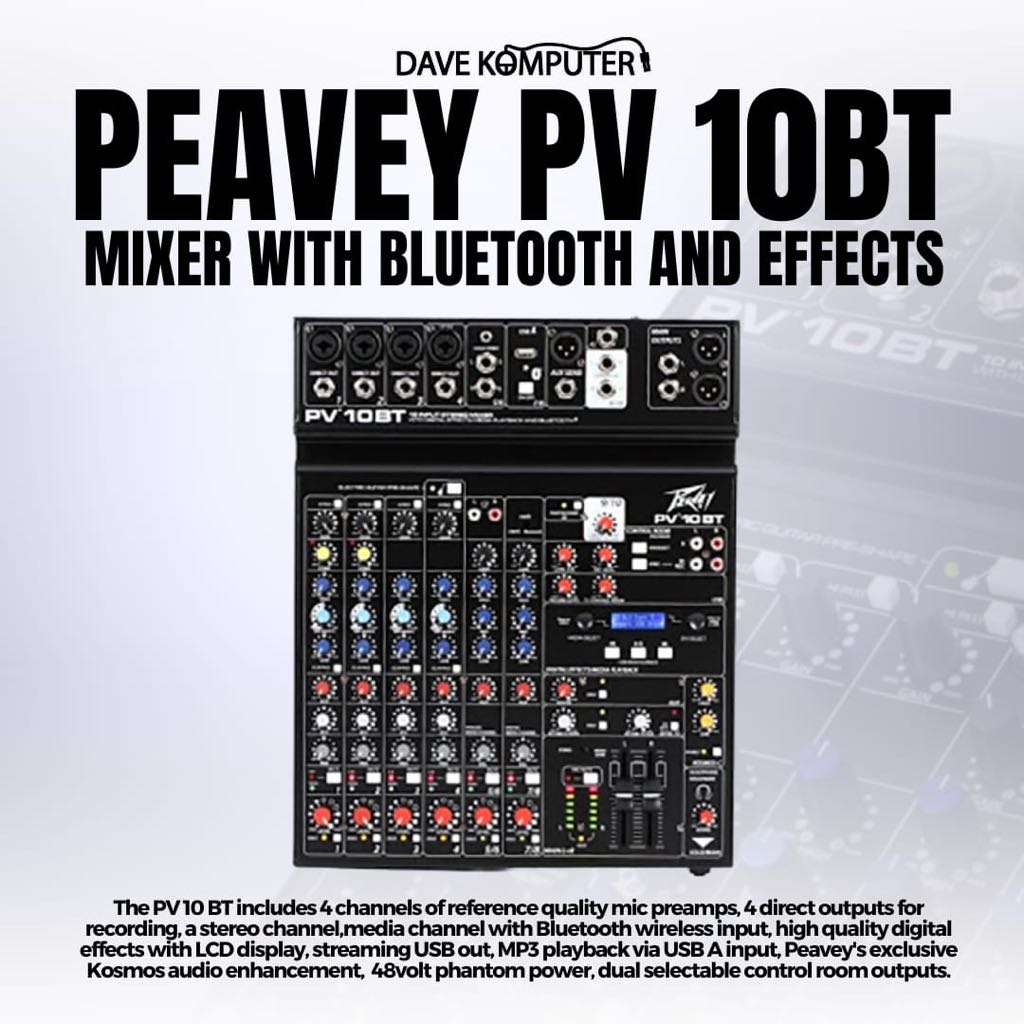 Jual Peavey PV10BT / PV 10BT / PV 10 BT Mixer with Bluetooth and Effects | Shopee Indonesia
