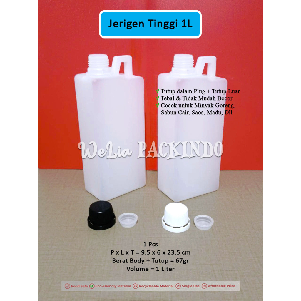 Jual Jerigen HDPE 1000ml 1000 ml 1L 1 Liter / Jerigen 1 Kg / Botol Madu 1Kg | Shopee Indonesia