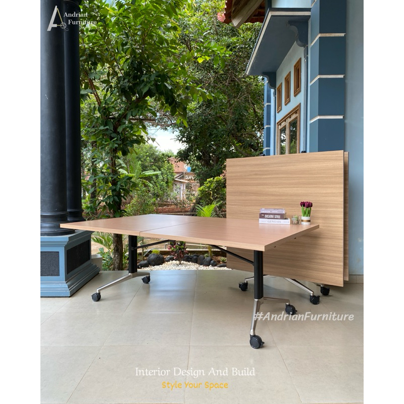 Jual Meja Meeting Lipat Hotel / Portable Minimalis Modern Top Table HPL ...
