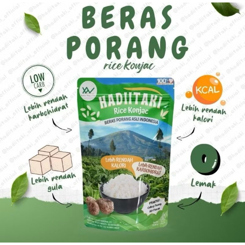 Jual BERAS PORANG HADIITAKI 1 KG | KONJAC RICE | Shopee Indonesia