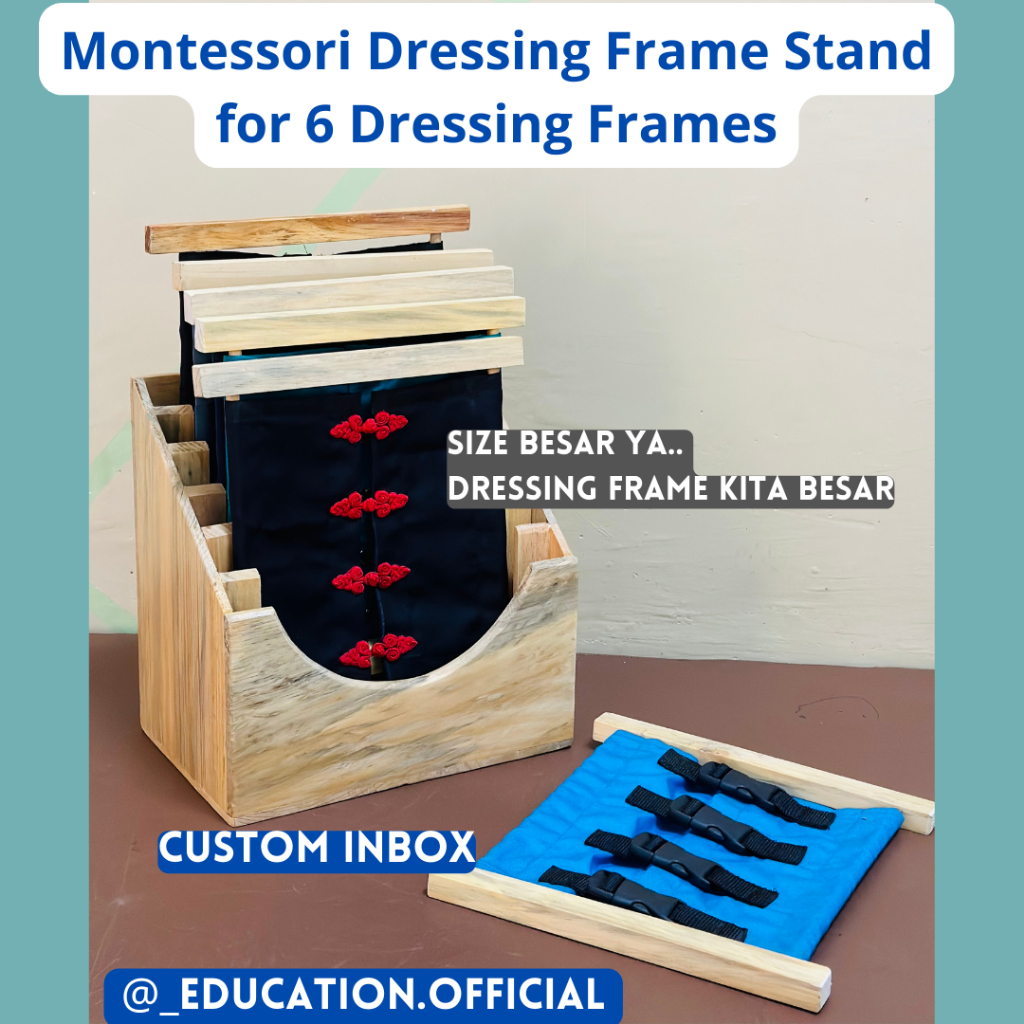 Jual Montessori Dressing Frame Stand for 6 Dressing Frames Montessori ...