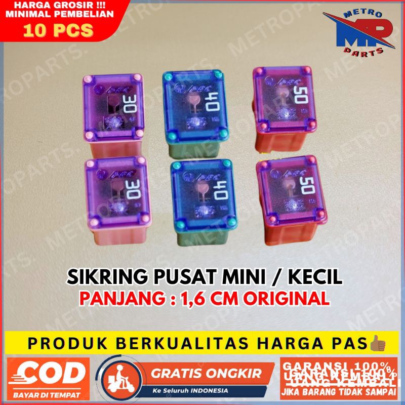 Jual SEKRING PUSAT MINI / KECIL/ SIKRING FUSE PUSAT MINI 30A 40A 50A ...