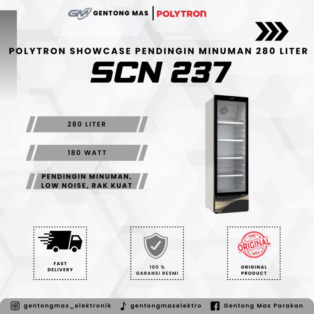 Jual POLYTRON Showcase 280 Liter SCN 237 Pendingin Minuman | Shopee ...