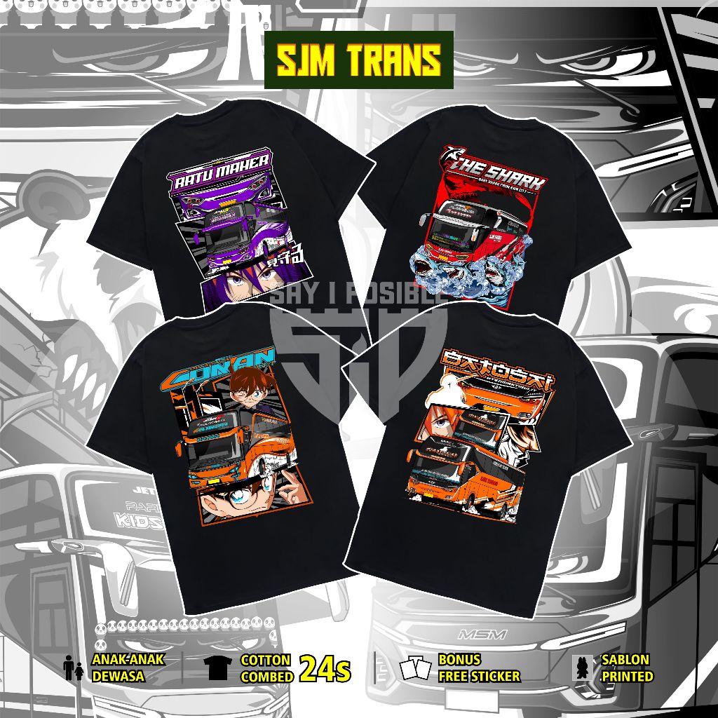 Jual (FREE STIKER) KAOS BUS STROBO ANAK DAN DEWASA - SJM TRANS RATU ...