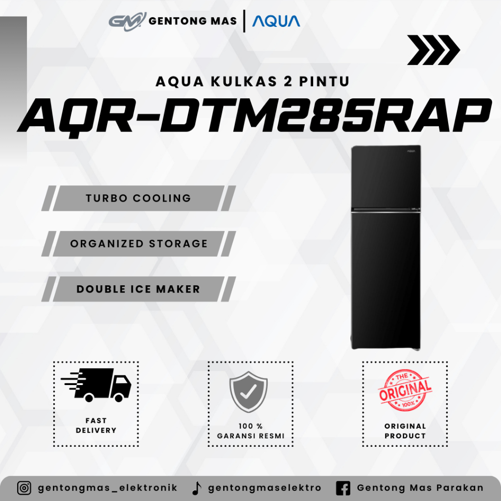 Jual AQUA Elektronik AQR-DTM285RAP Kulkas 2 Door 225L - Inverter | Shopee Indonesia