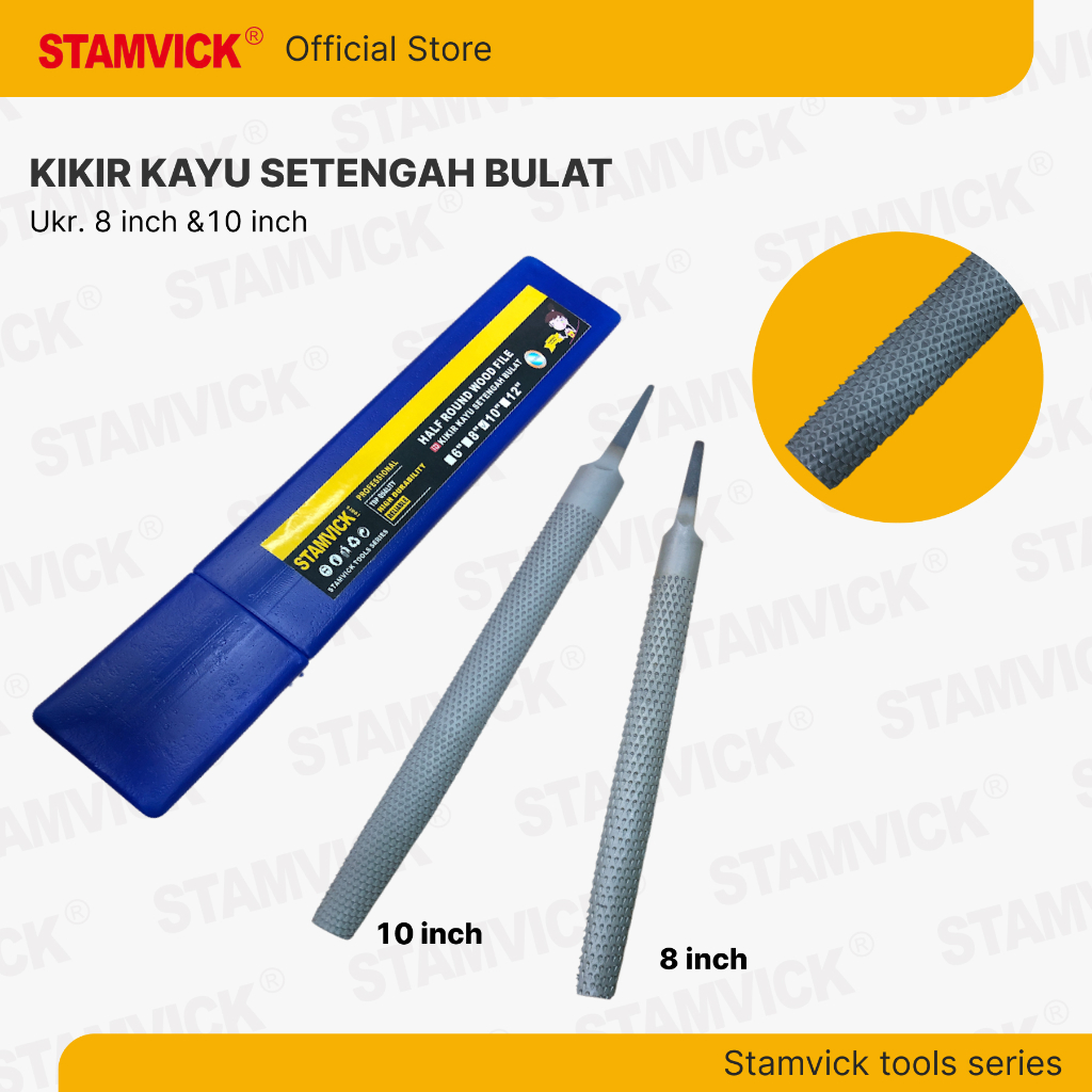 Jual Kikir Kayu Setengah Bulat Stamvick Ukuran 8 & 10 inch / Kikir Kayu ...