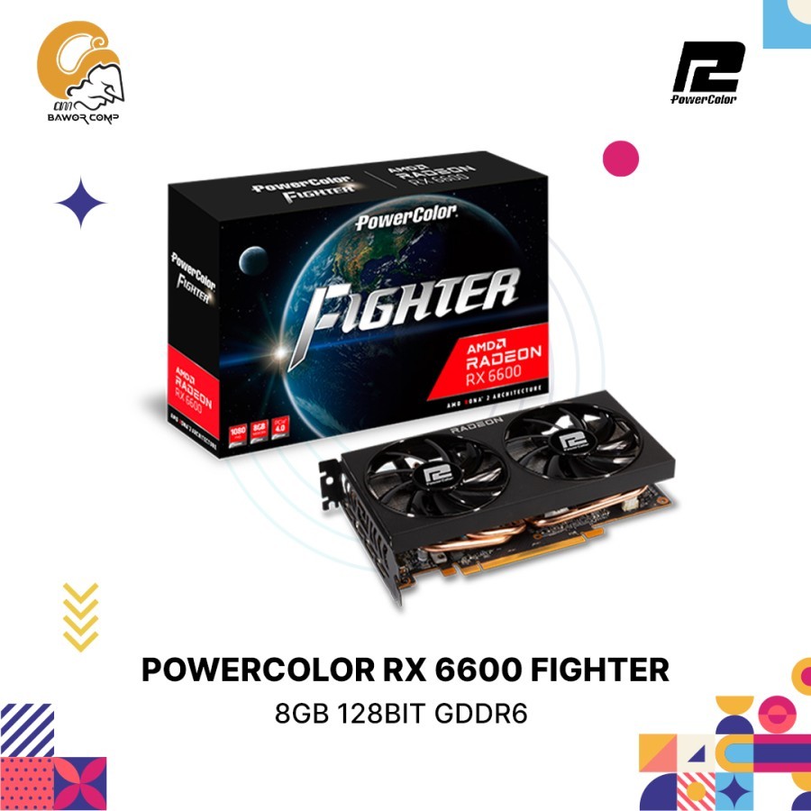 Jual VGA POWERCOLOR RX 6600 FIGHTER 8GB DDR6 RESMI - AMD Radeon rx6600 ...