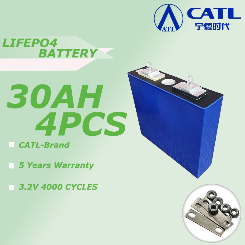 Jual 【4PCS】 3.2V 30AH Baru Baterai lithium-ion Battery solar CATL Lifepo4 3.2V, 4000 cycles ...