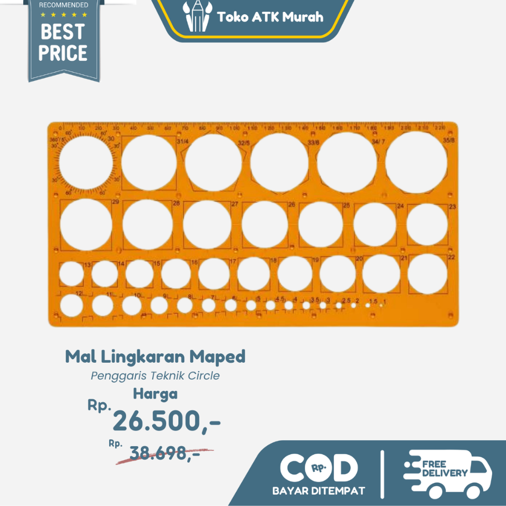 Jual Penggaris Sablon / Mal Lingkaran / Bulat - Maped | Shopee Indonesia