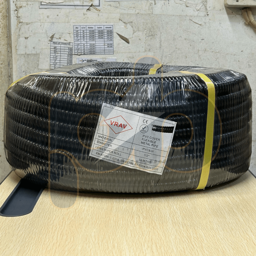 Jual Flexible Metal Conduit 1/2 Inch 50 Meter / Flexible Metal Pipe 1/2 ...