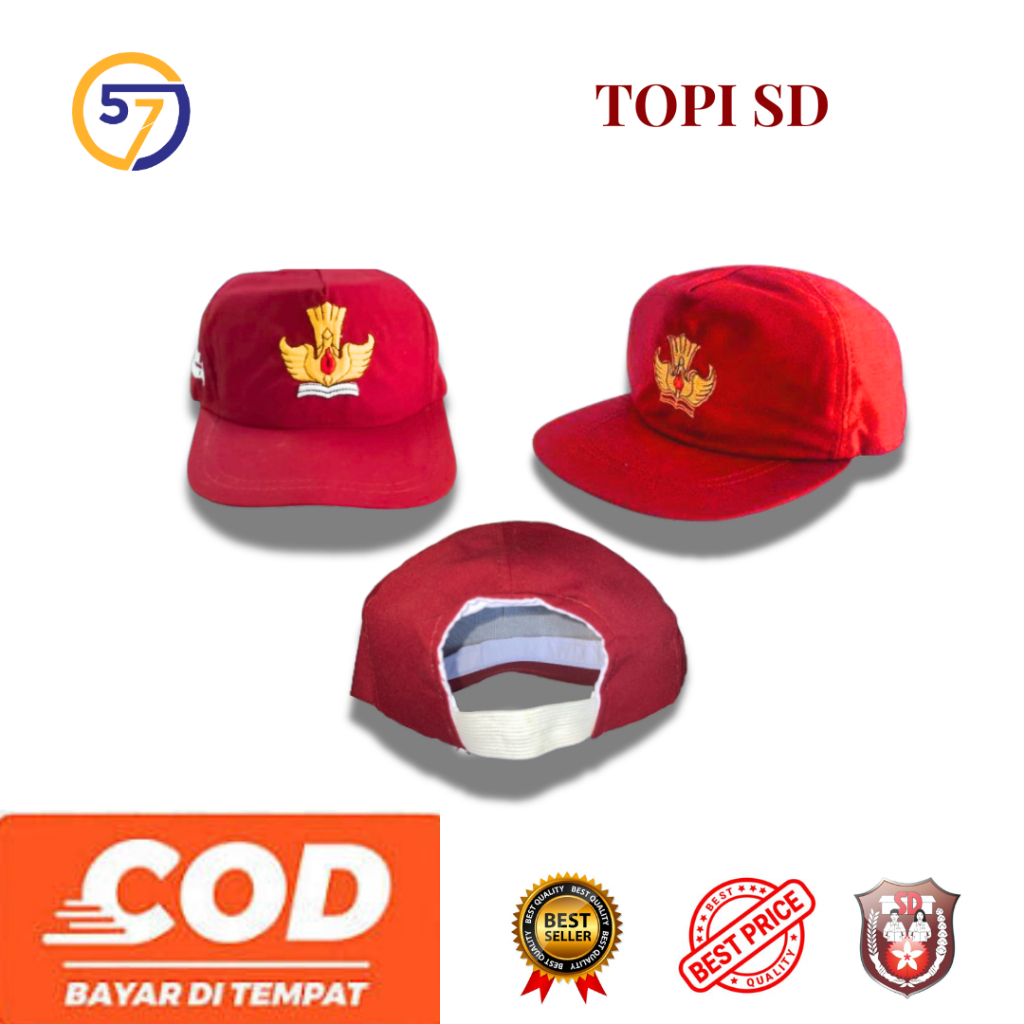 Jual TOPI MERAH SD I TOPI SD I TOPI SERAGAM MERAH PUTIH I TOPI SEKOLAH ...