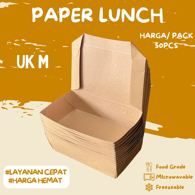 Jual Paper Lunch Box M Rakit Kraft Coklat | Tebal 290gsm | Food Grade ...