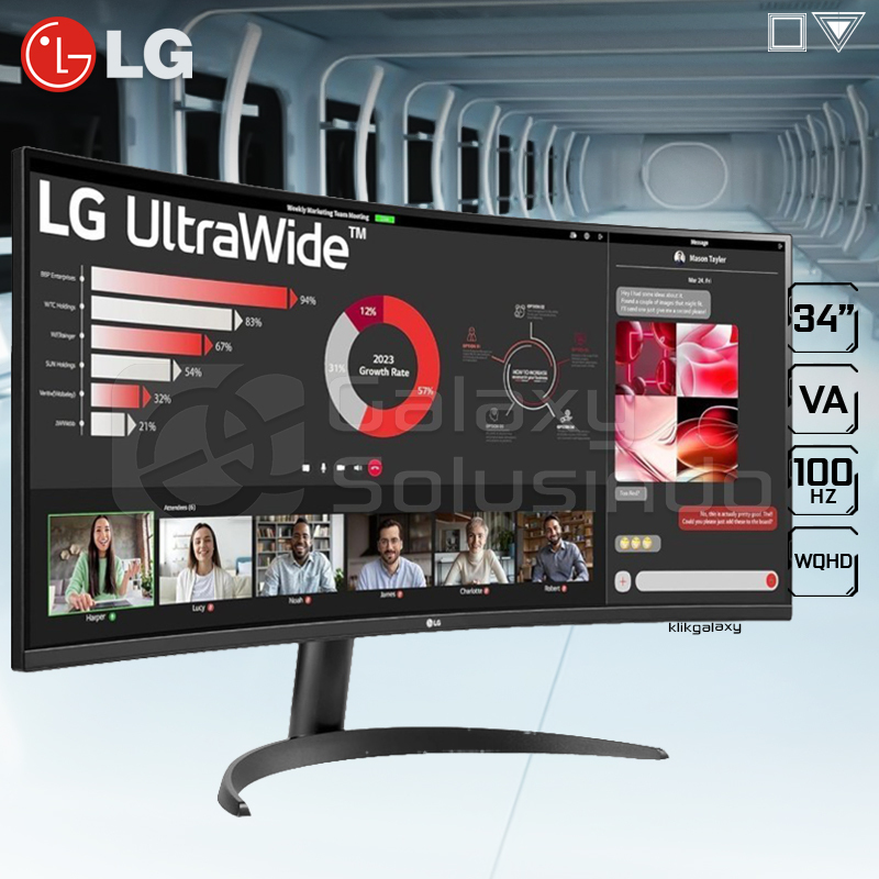 Jual LG 34WR50QK-B WQHD VA 34 Inch 100Hz 5ms UltraWide Curved Gaming ...