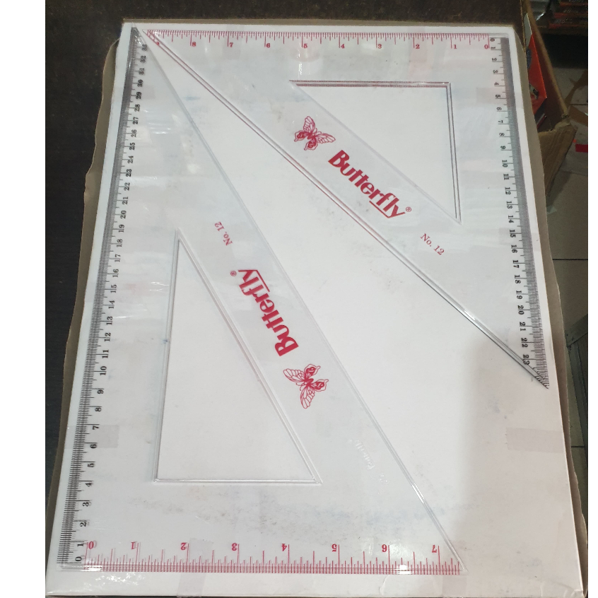 Jual PENGGARIS SEGITIGA BUTTERFLY BESAR NO 12 / TRIANGLE RULER | Shopee ...