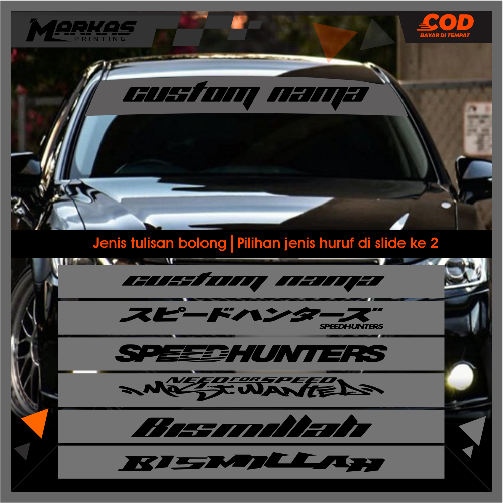 Jual Stiker Kaca Mobil Depan (Bisa Costum dan Request ) sticker variasi ...
