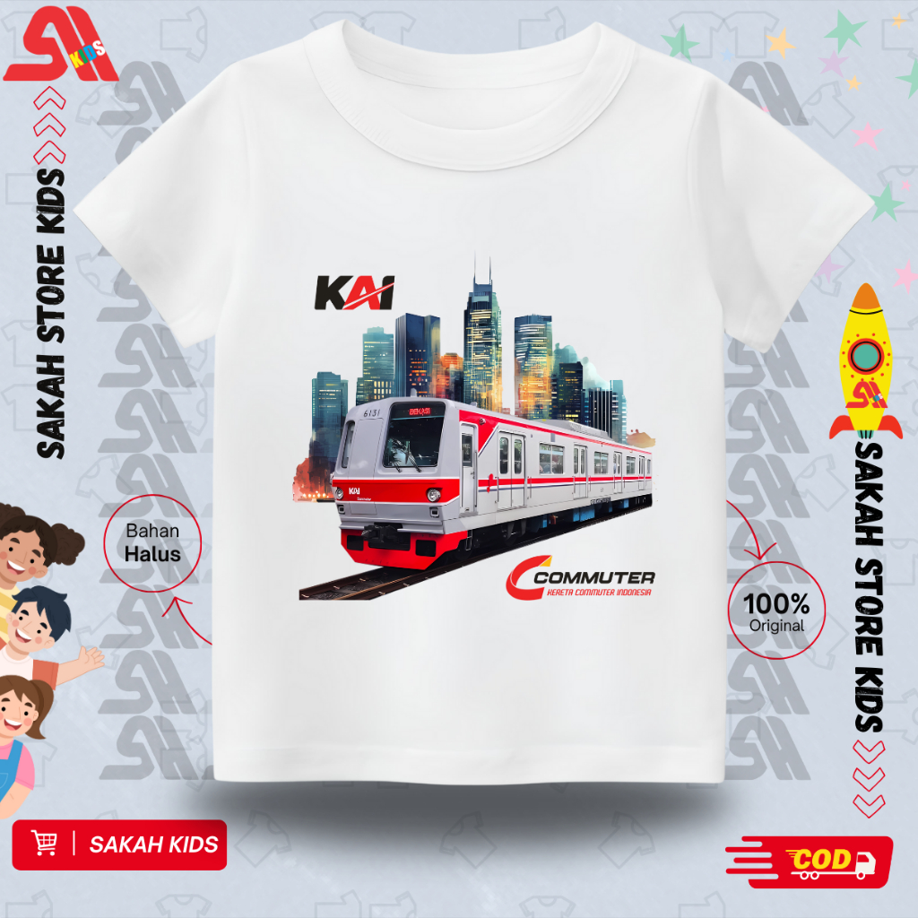 Jual SAKAH Kaos Anak KAI IN THE CITY Bahan Katun Combed 30S | Shopee Indonesia
