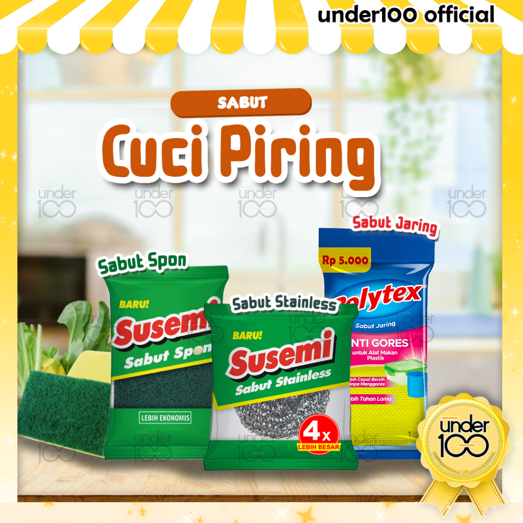 Jual Under100 Susemi Sabut Spons 2 Sisi | Sabut Stainless | Polytex ...