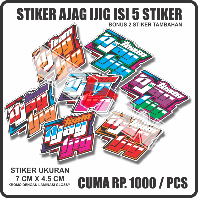 Jual Stiker AJAG IJIG ISI 5 stiker + extra bonus 2 stiker tambahan ...