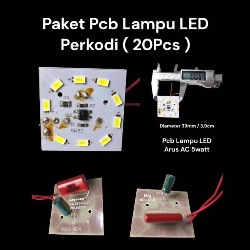Jual Pcb Lampu LED 5watt Perkodi Isi ( 20Pcs ) | Shopee Indonesia