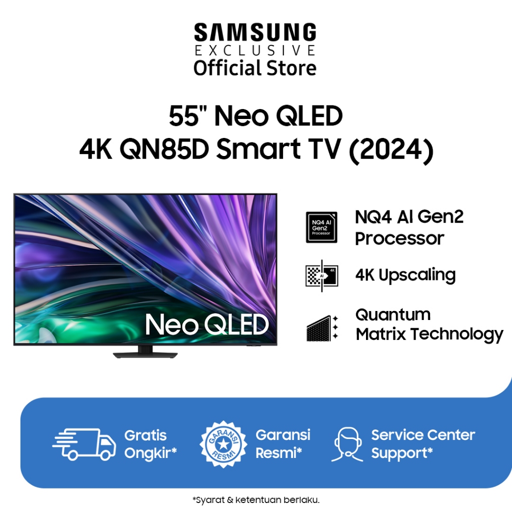 Jual Samsung Smart TV AI 55" Neo QLED 4K QN85D | NQ4 AI Gen2 Processor | 4K AI Upscaling ...