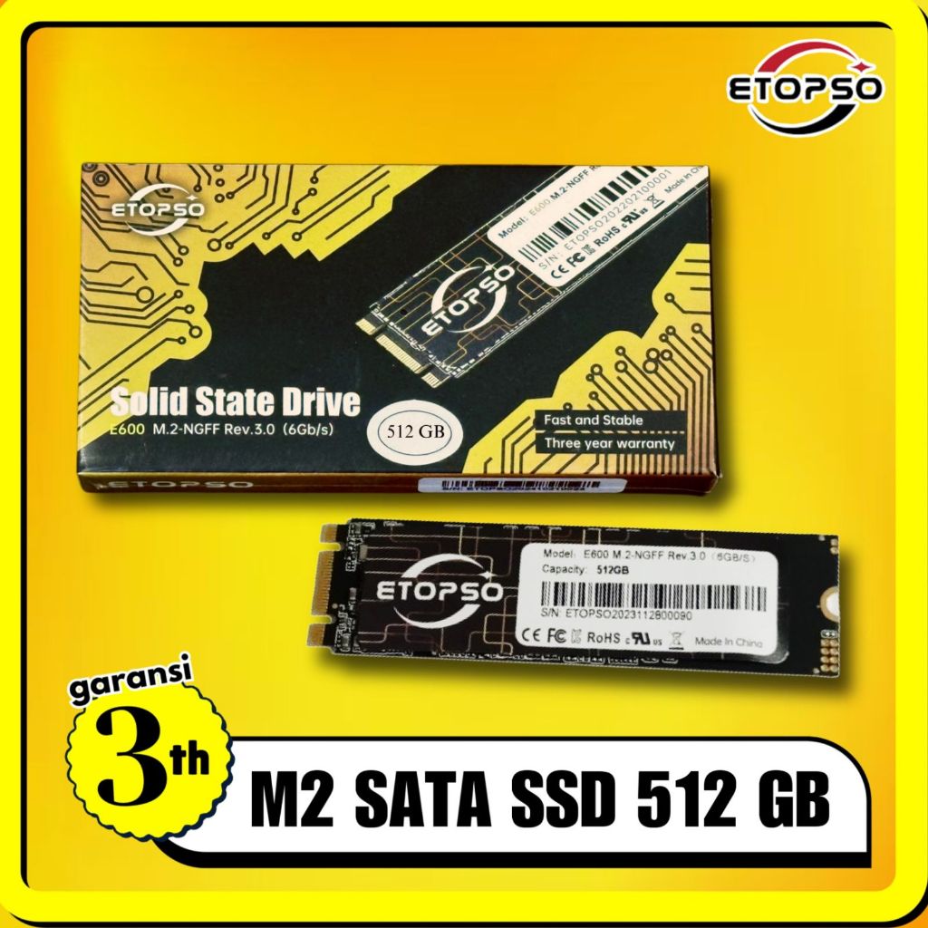 Jual ETOPSO SSD M.2 SATA NGFF 512GB RUSAK GANTI BARU | Shopee Indonesia