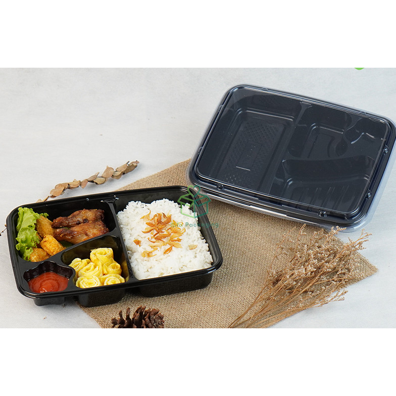 Jual Isi 50 PCS - Mika Bento 4 Sekat Motif/Lunch Box/Solusi Makanan ...