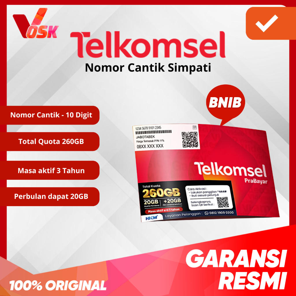 Jual Kartu Perdana Telkomsel Prabayar Nomor Cantik 10 Digit | Shopee Indonesia