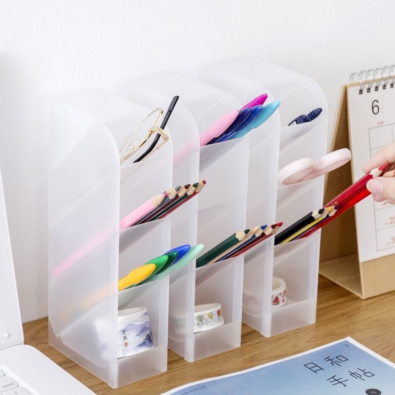 Jual Rak Pensil Transparan Serbaguna/ 5 Sekat Pen Holder 5 Sekat ...