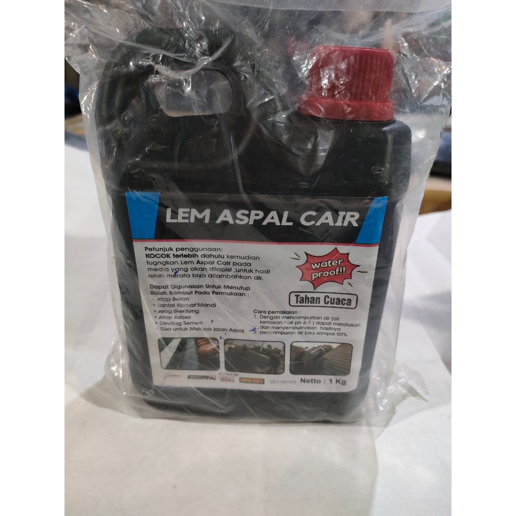 Jual Lem Aspal Cair Kuat Anti Rembes Bocor Talang / Kolam / Lem Perekat ...