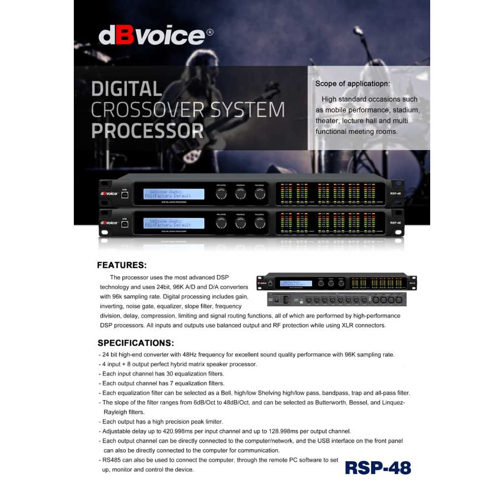 Jual Professional Speaker Management/DLMS 4IN 8OUT dBvoice RSP-48 ...
