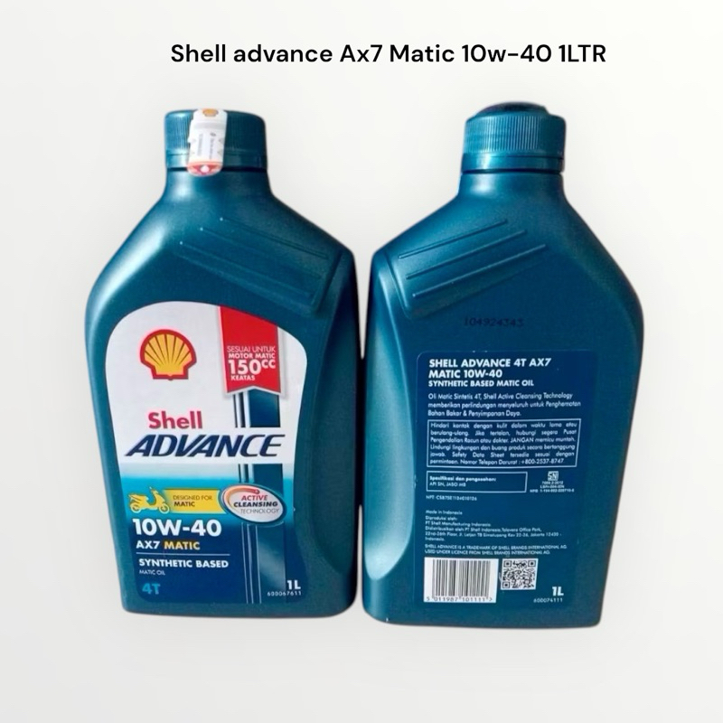 Jual OLI MESIN SHELL ADVANCE AX7 MATIC 10W-40 1LITER | Shopee Indonesia