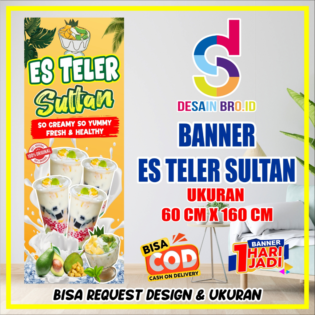 Jual BANNER/SPANDUK ES TELER SULTAN ( BISA CUSTOM ) UKURAN 60X160 CM ...
