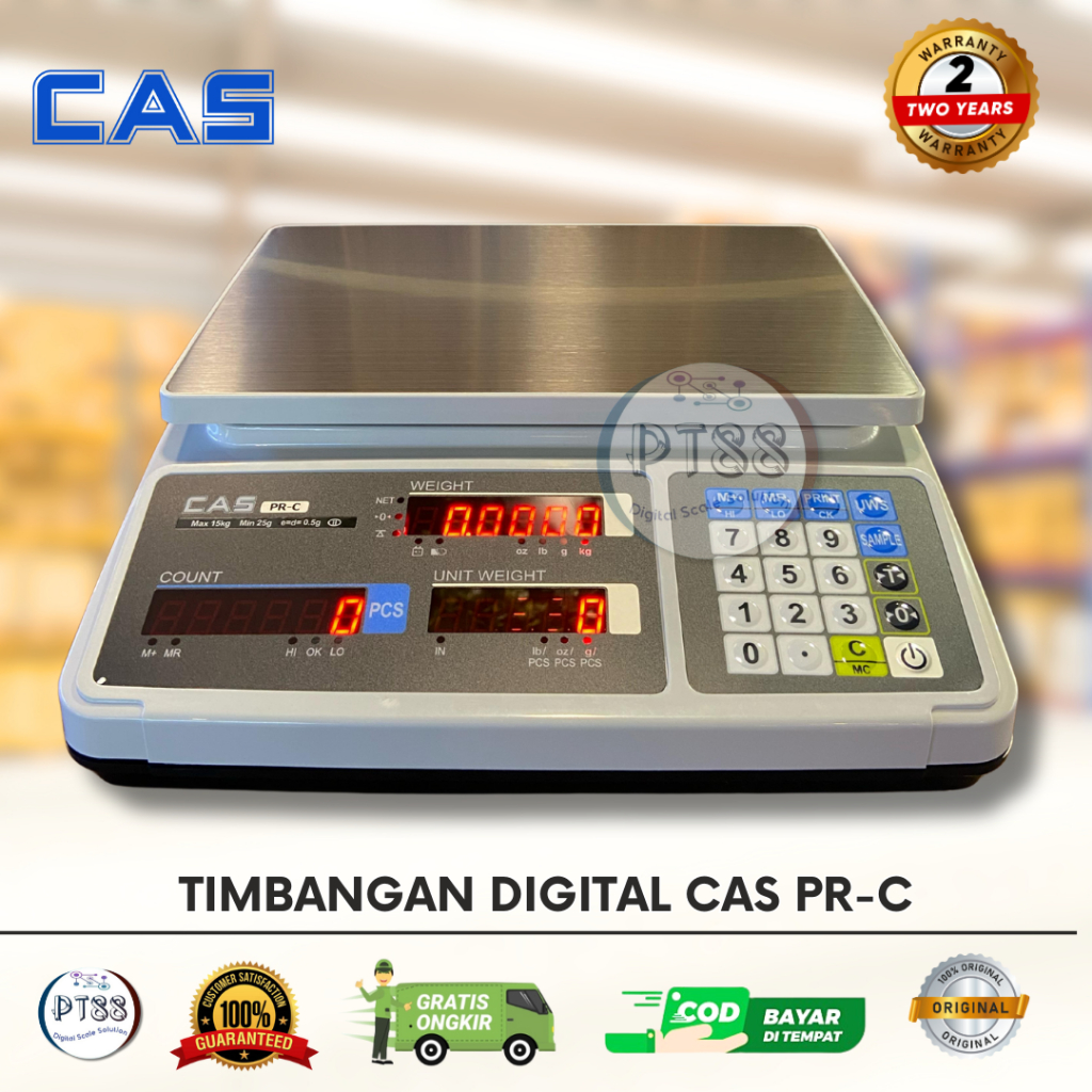 Jual Timbangan Counting CAS PR-C 3KG, 6KG, 15KG, 30KG / Timbangan Baut PR-C 3KG, 6KG, 15KG, 30KG ...