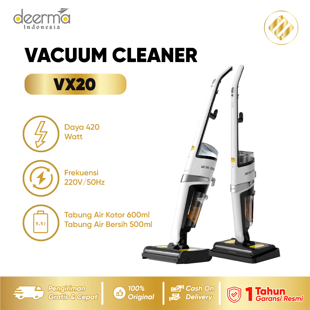 Jual Deerma VX20 Wet Dry Smart Vacuum Cleaner Dual Shaft Penyedot Debu Basah | Shopee Indonesia