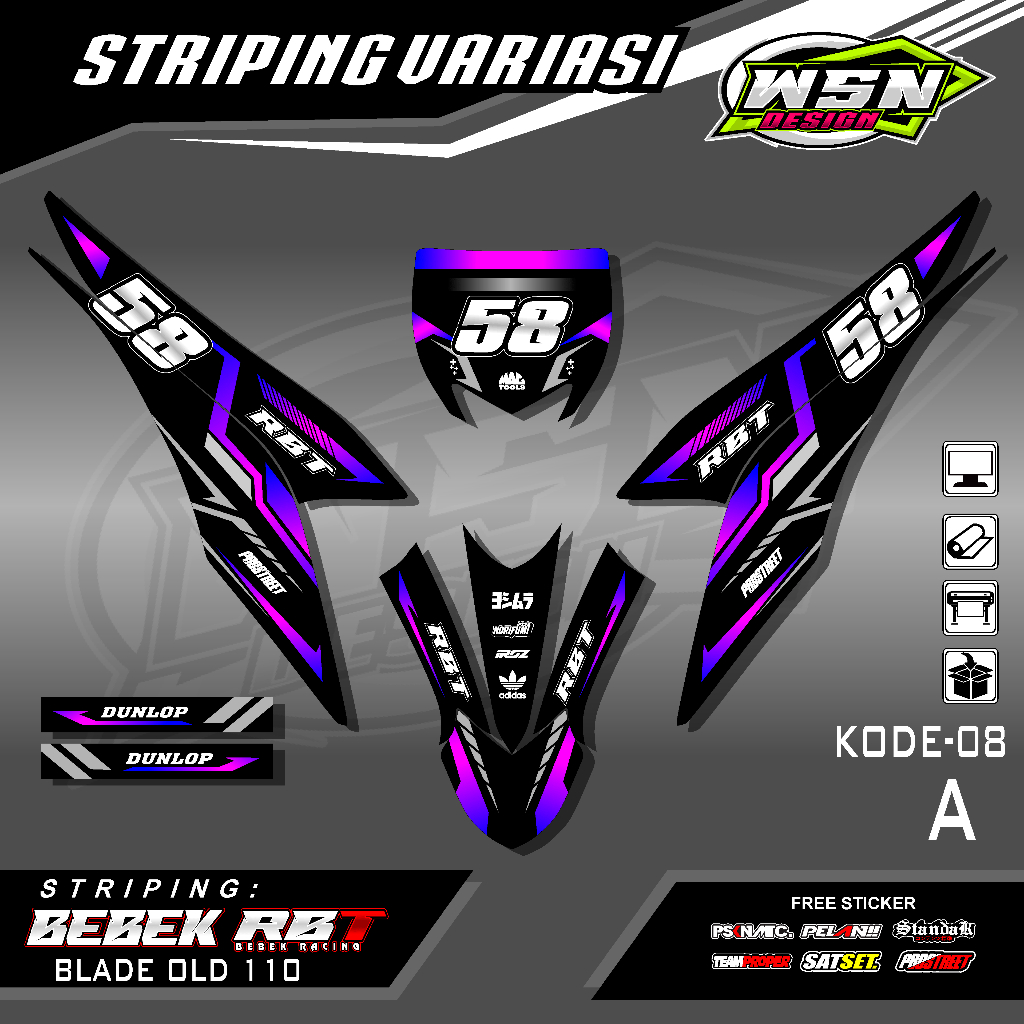 Jual Sticker Striping MOTOR SILUMAN BLADE OLD 110 RBT BEBEK MODIF ...