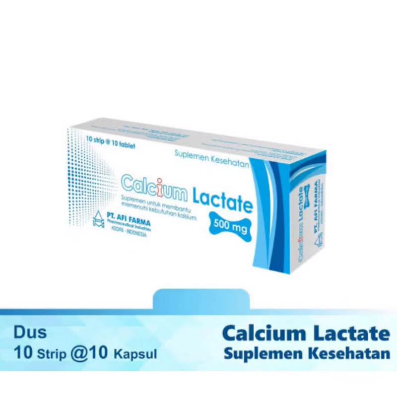 Jual Calcium Lactate 500 mg ( 1 Box = 100 Tablet ) | Shopee Indonesia