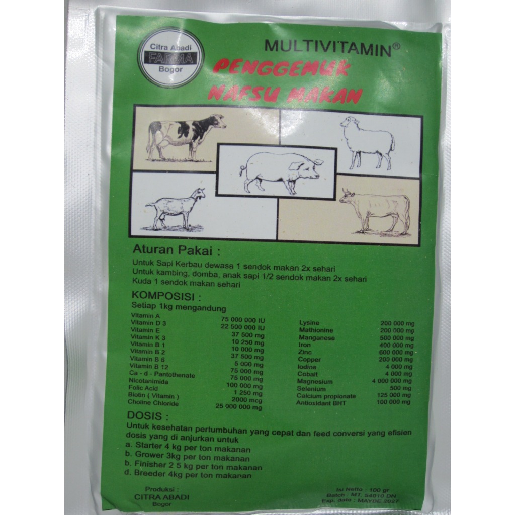 Jual multivitamin hewan ruminansia serbuk campur paka produk citra ...