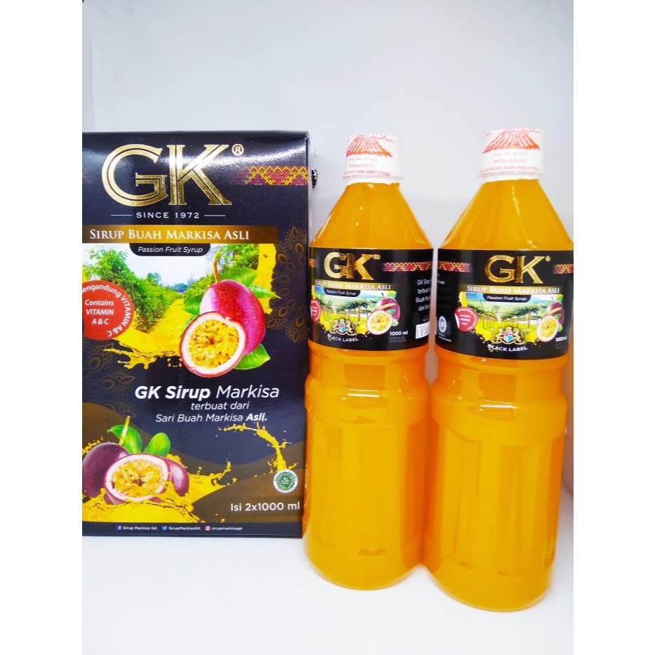 Jual Promo Isi 2 x 500ml Sirup Buah Markisa Asli GK BLACK | Shopee ...