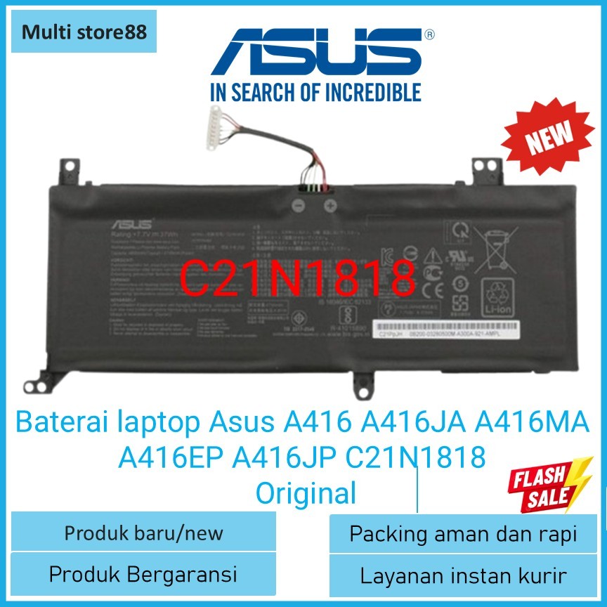 Jual Baterai laptop Asus A416 A416JA A416MA A416EP A416JP C21N1818 Original | Shopee Indonesia