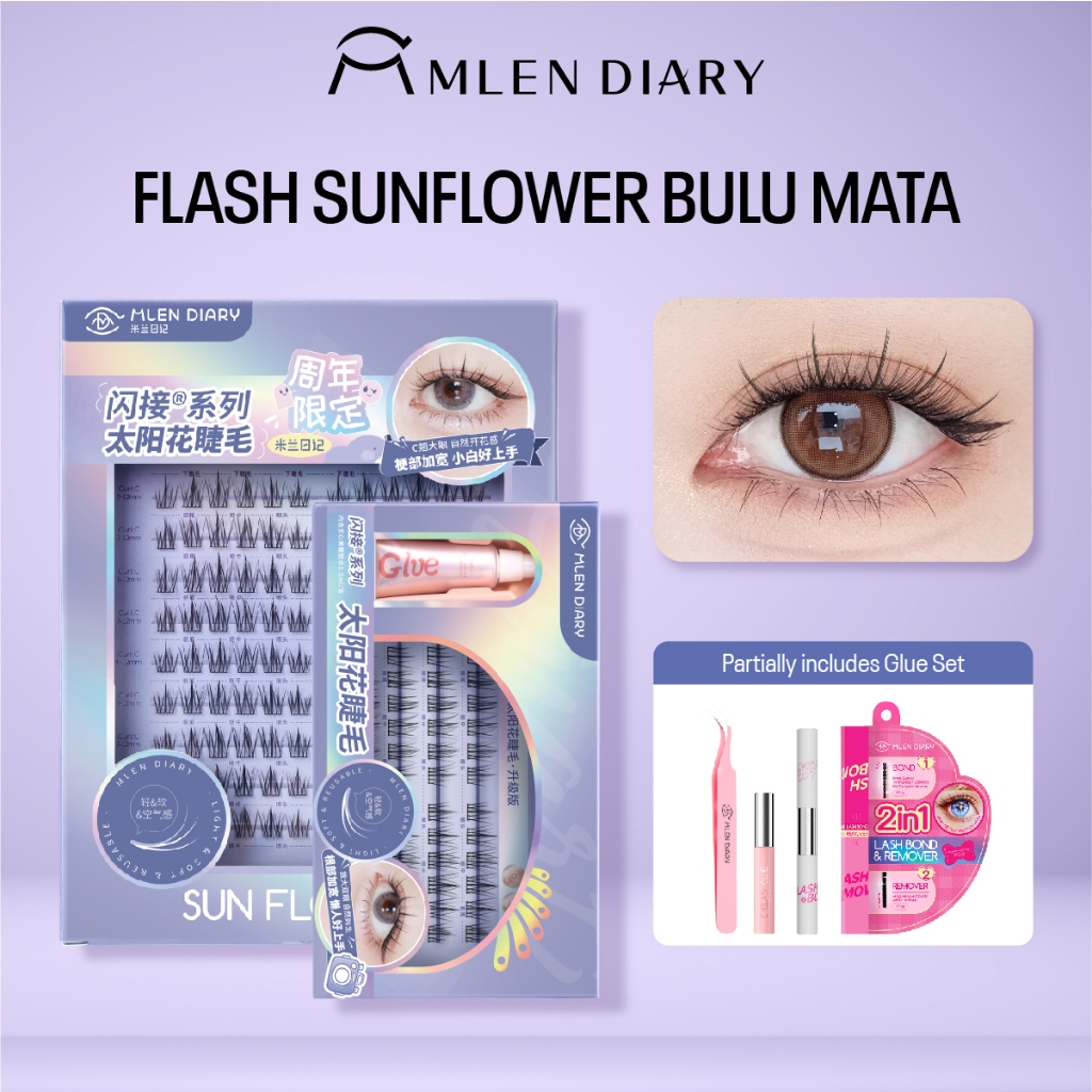 Jual Mlen Diary Bulu Mata Blue Sunflower Eyelashes Natural Series Beginners Sunflower Eyelashes ...