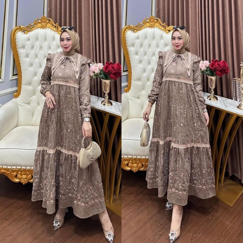 Jual gamis katbol midi dress cantik fashion Bangkok new premium bahan ...