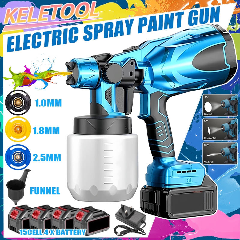 Jual 1000ML Cordless Spray cat Gun semprotan cat Pistol Semprot Listrik ...