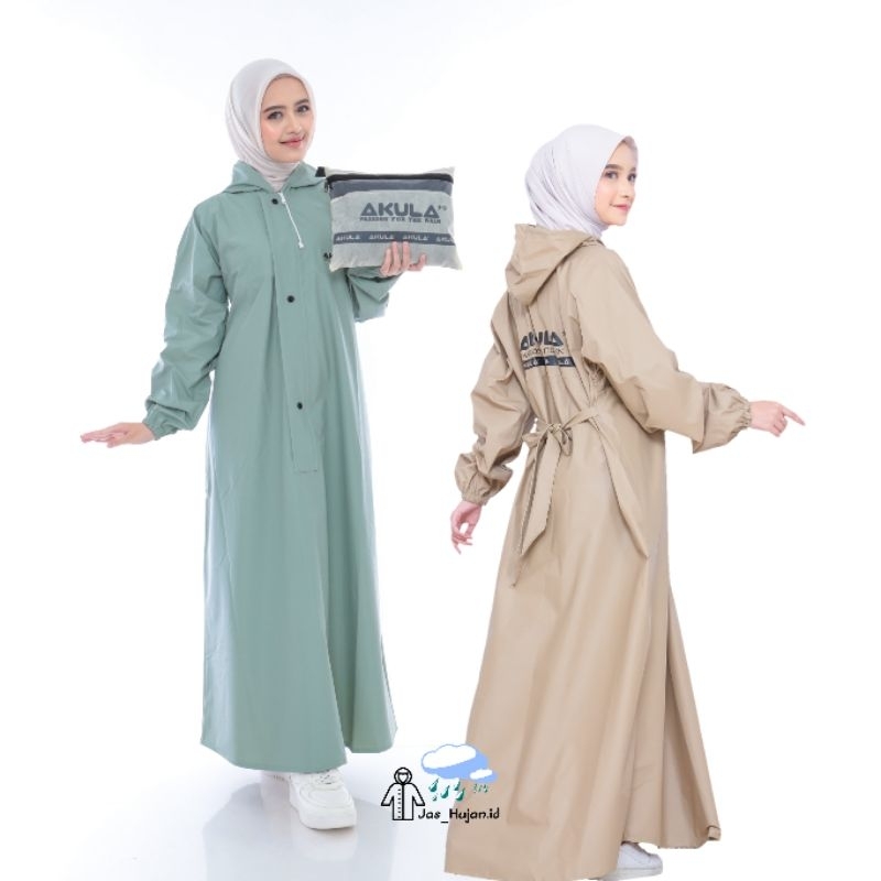 Jual AKULA Jas Hujan Gamis Mantel Wanita Muslimah Dewasa Bahan Tebal ...