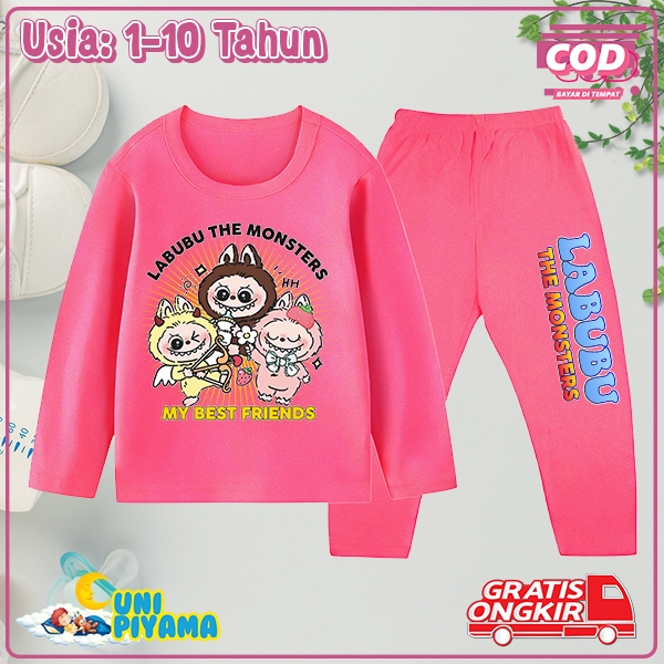 Jual Baju Tidur Labubu Malaikat Cinta Stelan Panjang Anak Cewek atau Cowok usia 1-10Tahun 1572 ...