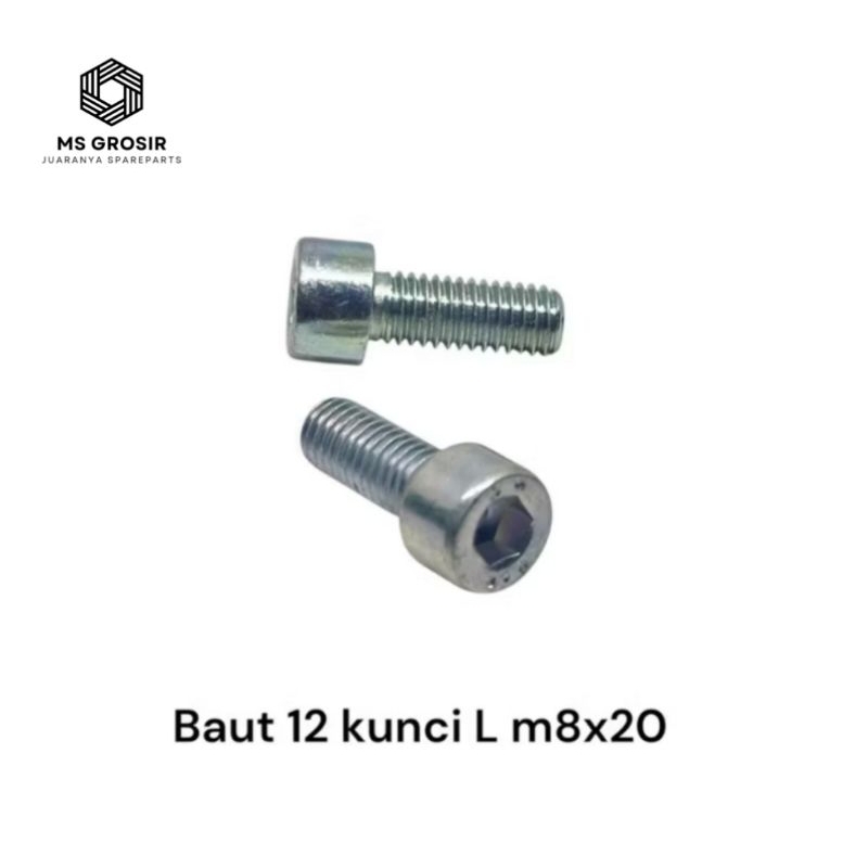 Jual Baut M8x20 Kunci L bolt suling shok bawah honda baut step baut universal | Shopee Indonesia