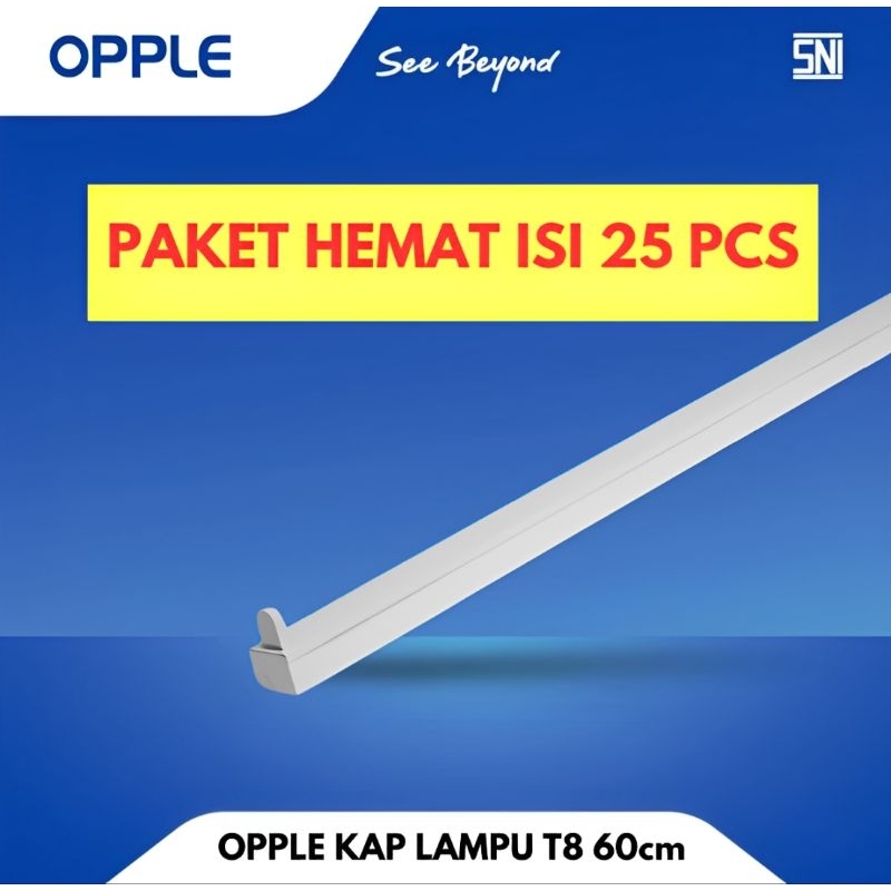 Jual Kap Lampu TL T8 LED Opple 60cm U2 Paket 1 Dus Isi 25 Pcs | Shopee ...